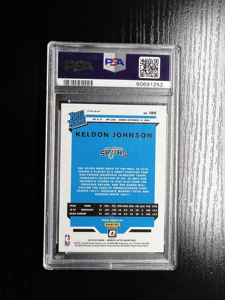 2019 Donruss Optic #186 Keldon Johnson Rookie Card PSA 10 Fanatics | eBay