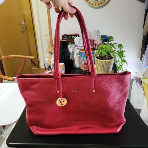 FURLA Furla A4 Tote Red Genuine | eBay