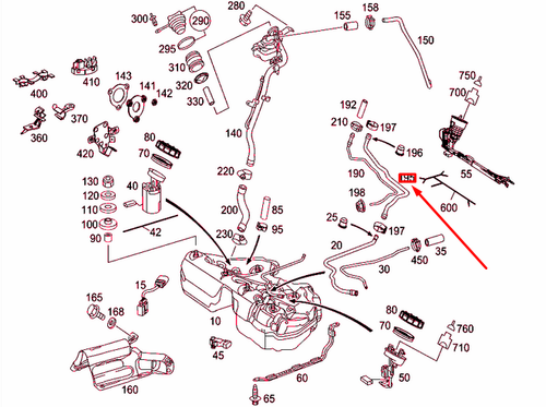 Mercedes-Benz E W211 Fuel Tank Vent Line A2114761101 Genuine for sale ...