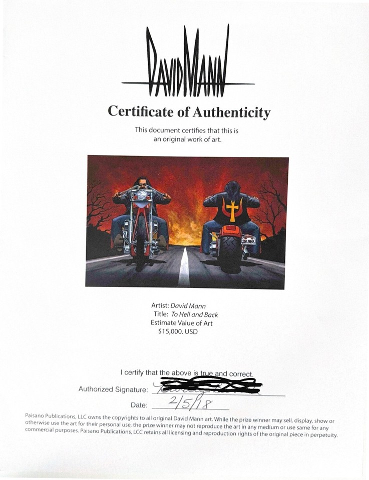 RARE David Mann Easyriders ORIGINAL art "To Hell and Back" | eBay