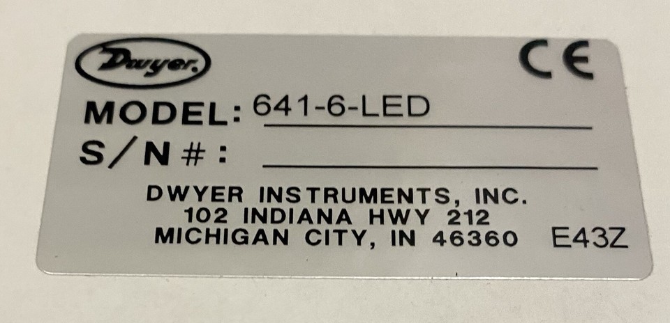Dwyer Instruments Model 641-6-LED Air Velocity Transmitter | eBay