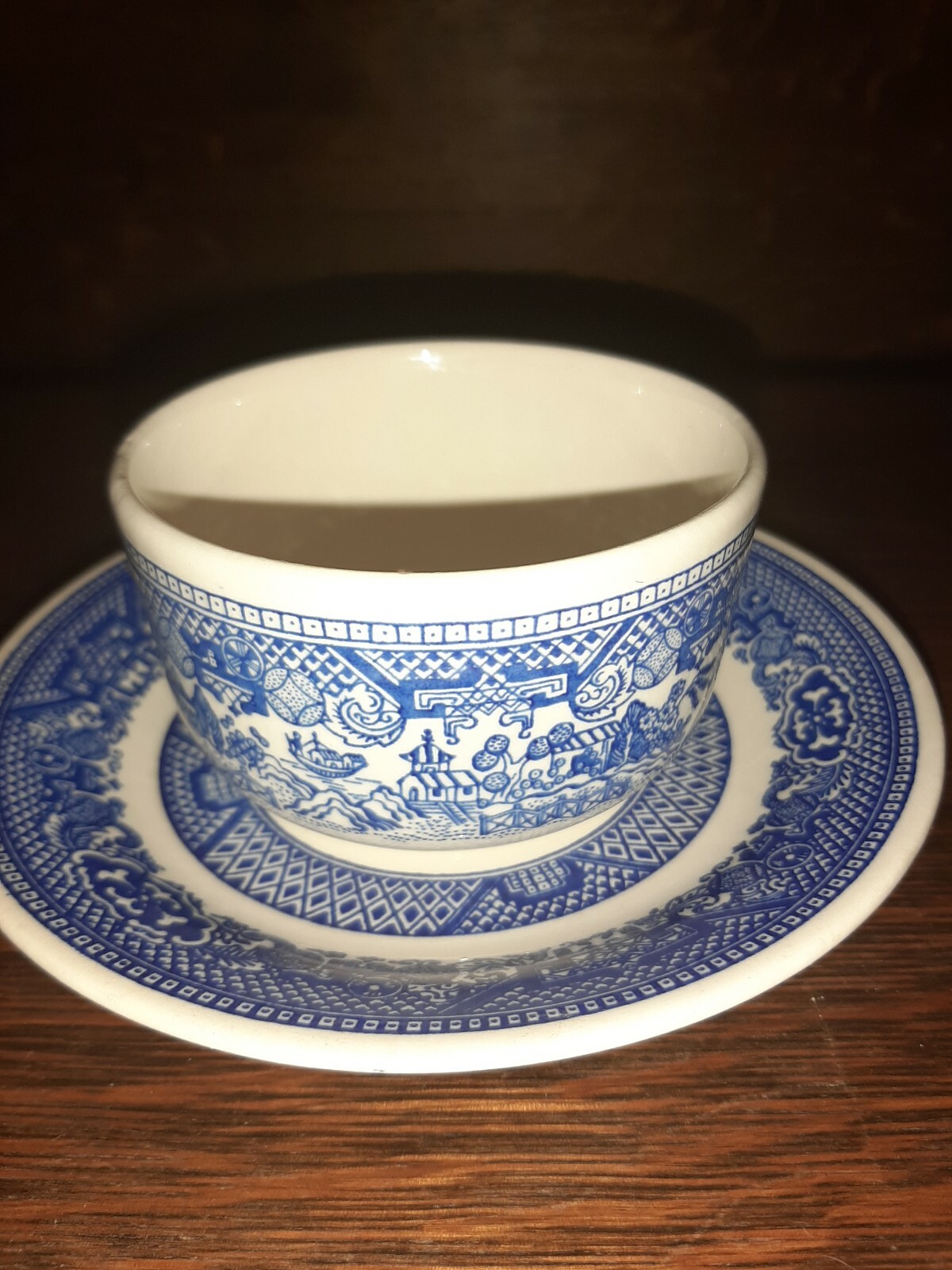 VINTAGE BLUE WILLOW Single Cup and Saucer UNMARKED VERY GOOD | eBay