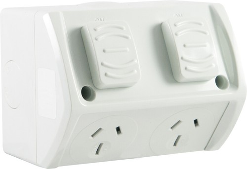 Weatherproof Double Power Point 10A Clipsal Style IP53 Rating AS/NZS ...