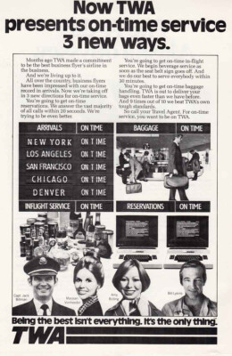 1977 TWA: On-Time Service Vintage Print Ad | eBay