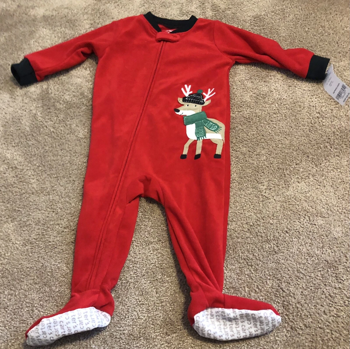 Red Fleece Footed Pajamas