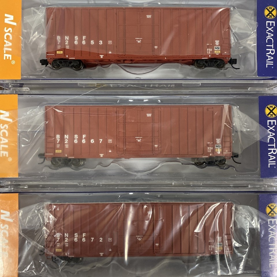 N Scale ExactRail 51002 BNSF Gunderson 6269 Hy-Cube Box Car Runner Pack ...
