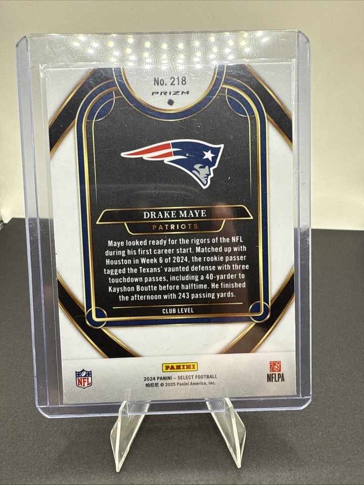 2024 Panini Select - Club Level Drake Maye #218 Red & Blue Shock Prizm ...