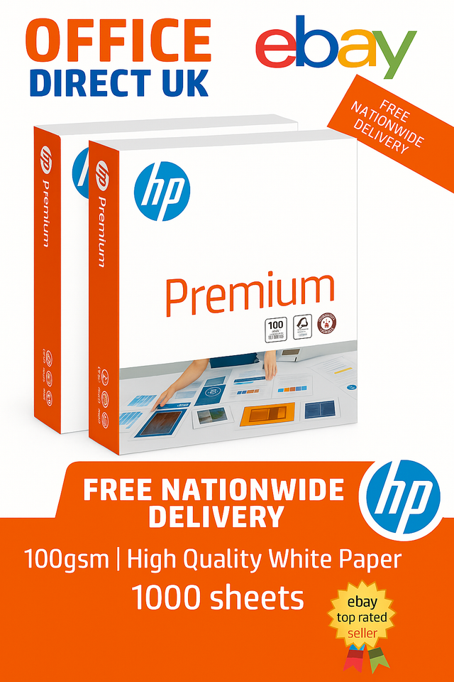HP Premium A4 Printer Paper 100gsm Reams Copier Printer 500-2000 INC ...