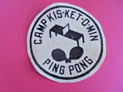 Vintage Camp Kis-Ket-O-Min Saltsburg PA Ping Pong Felt Patch | eBay