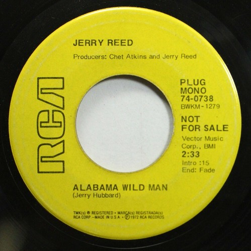 Country Promo 45 Jerry Reed - Alabama Wild Man / Take It Easy (In Your ...
