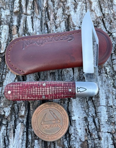 GEC NORTHWOODS KNIVES * RED BURLAP MICARTA BIG BAY KNIFE KNIVES | eBay