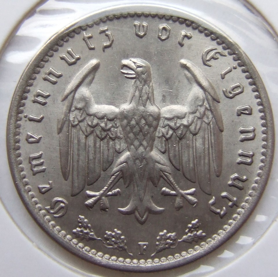 Coin German Reich 3. Rich 1 Reichsmark 1933 F IN Uncirculated | eBay