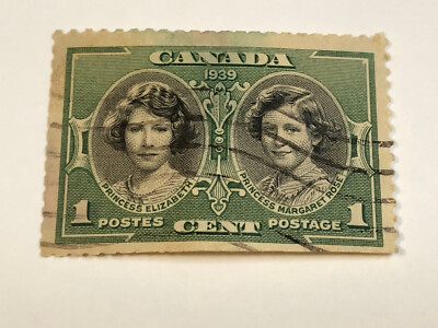 Stamp 1939 Canada 1c Princess Elizabeth & Princess Margaret Rose #246 ...