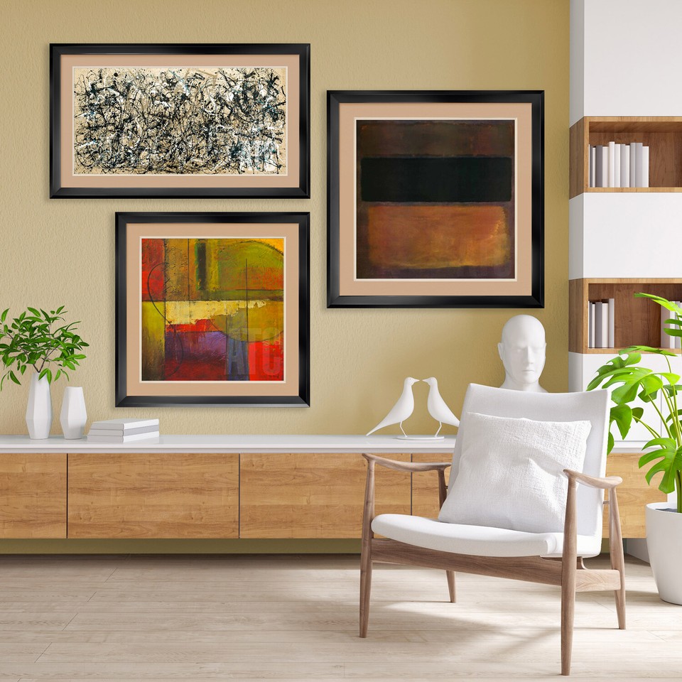 40W"x32H": COLONIAL CUBISM by STUART DAVIS - DOUBLE MATTE, GLASS and ...