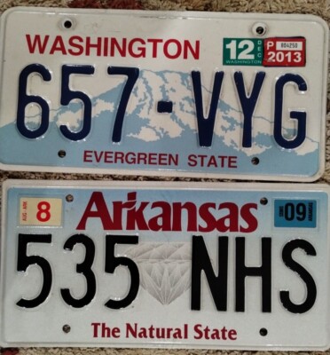 WASHINGTON Blue Mountains License Plate and an Arkansas Diamond Plate ...
