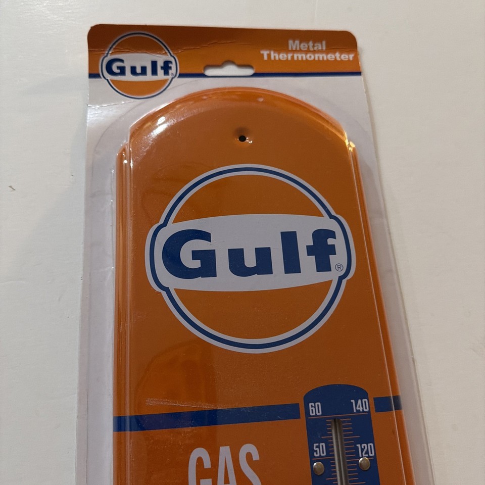 Gulf Oil Reproduction Metal Thermometer - Authorized Dealer | eBay