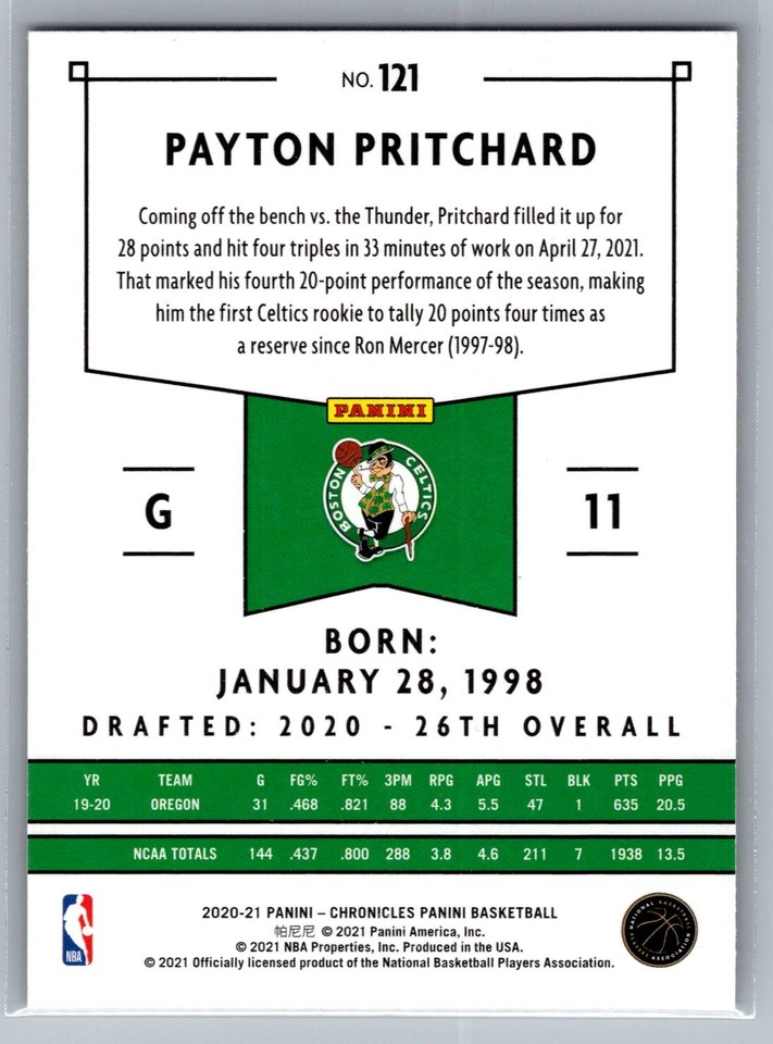 Payton Pritchard Pick A Card Complete Your Player Collection | eBay