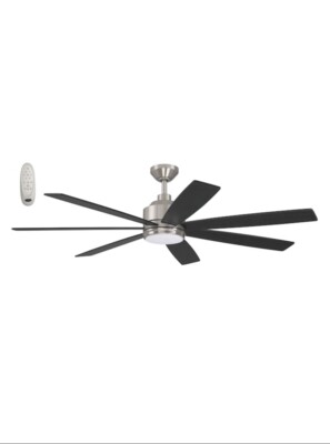 Cogdell 60in Brushed Nickel Color Changing led Ceiling Fan With Remote ...