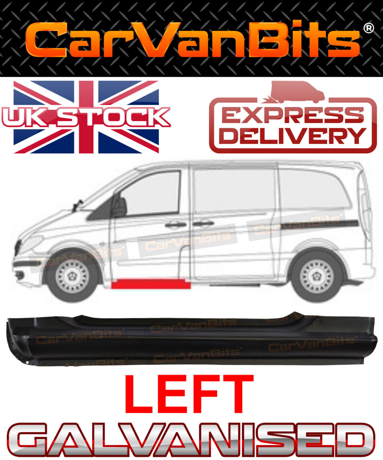 FOR MERCEDES VITO VIANO W639 03-14 UNDER FRONT DOOR REPAIR SILL ...