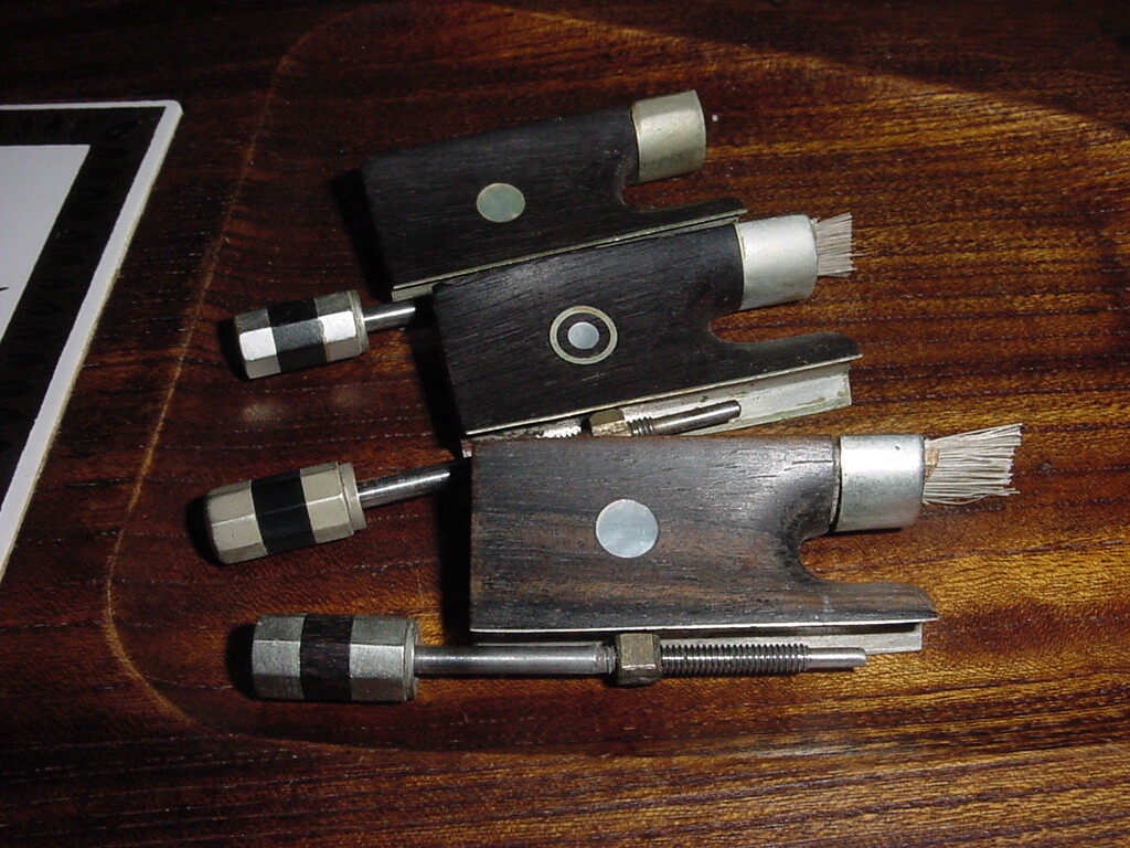 THREE VINTAGE VIOLIN BOW FROGS 4/4 EBONY AND ROSEWOOD ? ref#48 | eBay