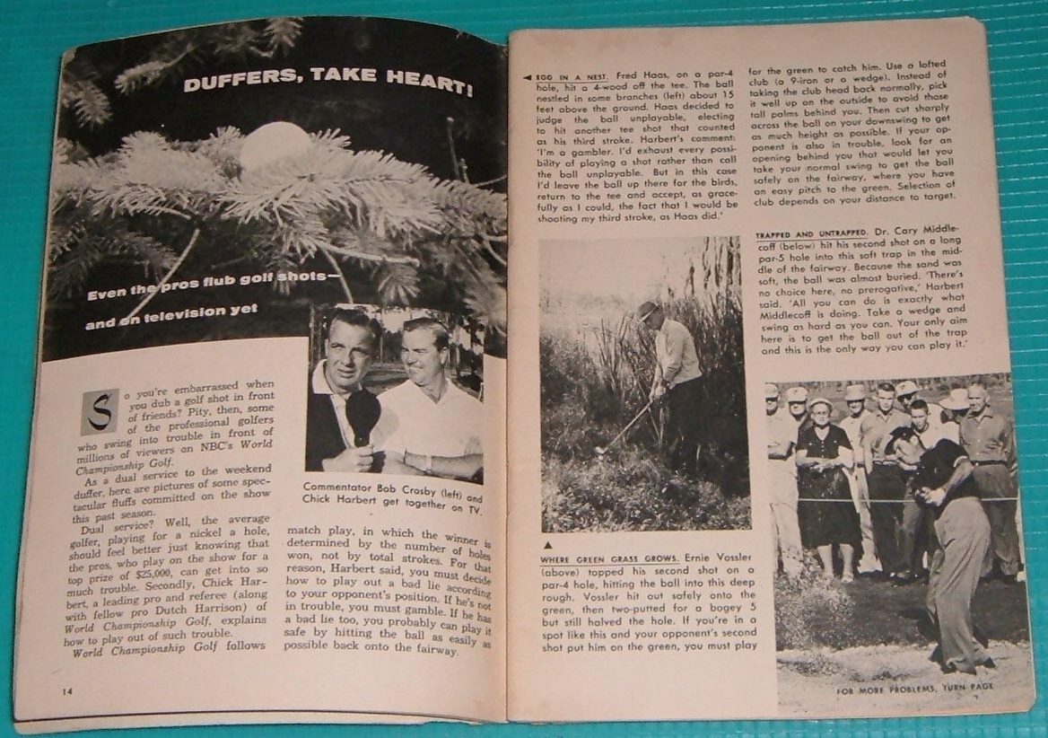 1960 TV GOLF ARTICLE ~ BYRON NELSON JOE CAMPBELL ERNIE VOSSLER CHICK ...