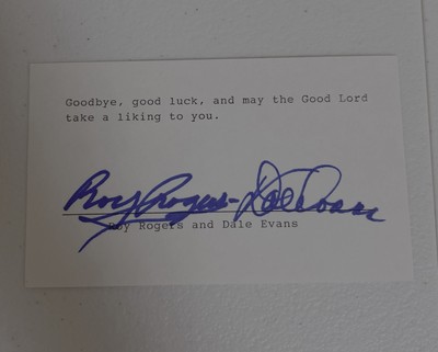 Roy Rogers & Dale Evans Autographed Letter | eBay