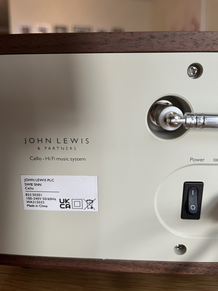 John Lewis Cello Hi-Fi Music System With DAB/DAB+/FM/Internet Radio ...