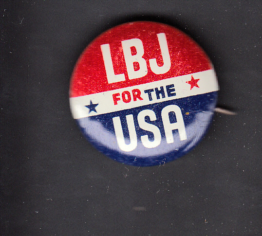 Vintage Lyndon Johnson 1964 Campain Pin-Button LBJ for the USA 1 inch ...