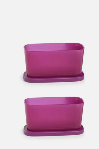 Tupperware Basic Bright Mini Rectangular Containers Set of 2 Purple NEW ...