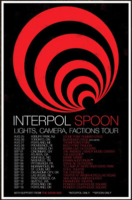 INTERPOL | SPOON Tour 2022 Ltd Ed New RARE Poster +BONUS Indie Alt Rock ...
