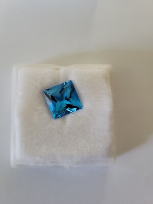 #125 14.50ct 14mm Radiant Cut Swiss Blue Topaz | eBay