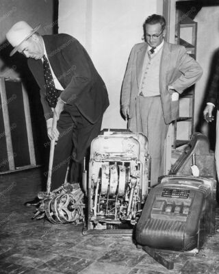 Police Destroy Slot Machines Vintage 8x10 Reprint Of Old Photo | eBay