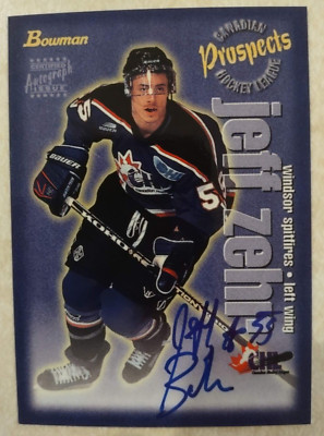 1997-98 Bowman CHL Prospects JEFF ZEHR NHL Islanders AUTOGRAPH! FREE S ...