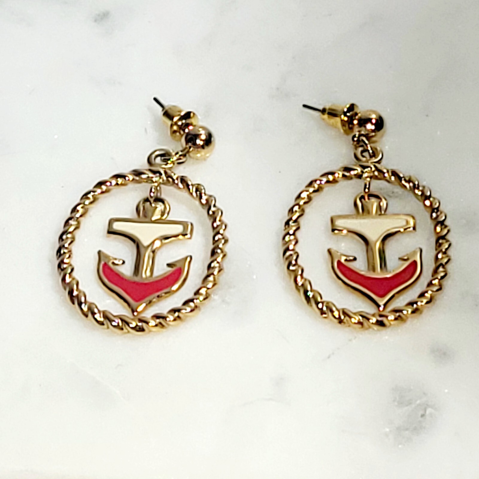 Ocean Nautical Themed Jewelry Lot. Necklace 2 X Earrings Bracelet Gold ...