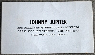Original Vintage Business Card Retail Store Johnny Jupiter New York ...