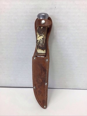 Vintage Germany Fr Plucker Jr Solingen Knife And Sheath Elk | eBay