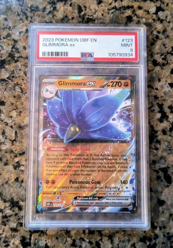 🪷Glimmora EX Ultra RARE Pokemon Card PSA 9 MINT Obsidian Flames 123/197 ...