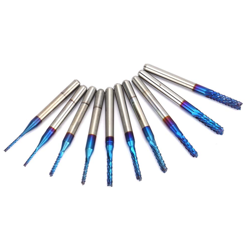 10pcs Carbide Router Cutting Bit Blue Corn End Cutter Mill Engraving ...