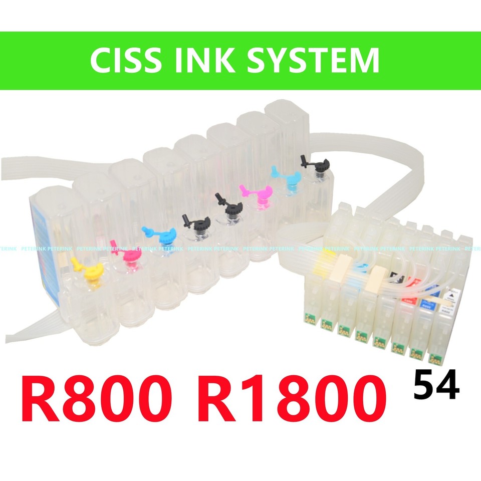 Refillable Empty Cis ciss ink system for Stylus R800 R1800 T054 54 ...