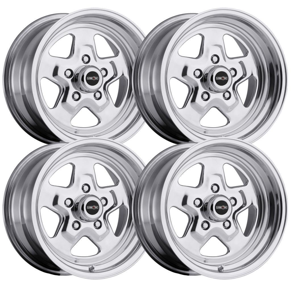 (Set-4) Vision 521H Nitro 15x10 5x4.75 -25mm Polished Wheels Rims 15 ...