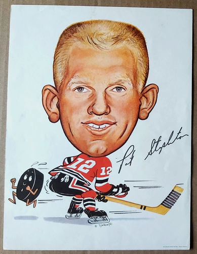 1969-72 SPORTICATURES Hockey Print Pat Stapleton Chicago Blackhawks ...