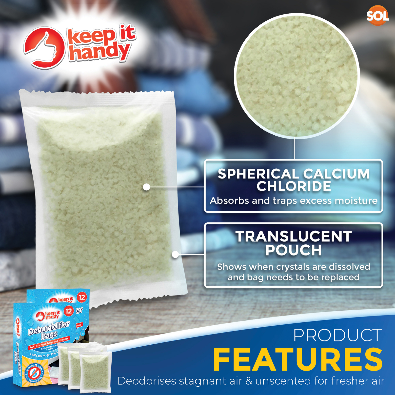 12-36 Small Space Dehumidifier Bags Wardrobe Sachets Damp Mould ...