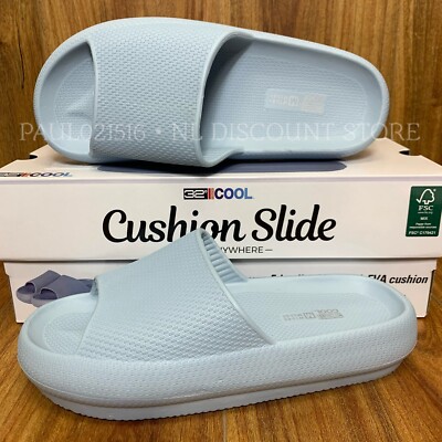 32 DEGREES COOL Cushion Slides Unisex (W)Women's (M)Men's ~ Light Blue ...