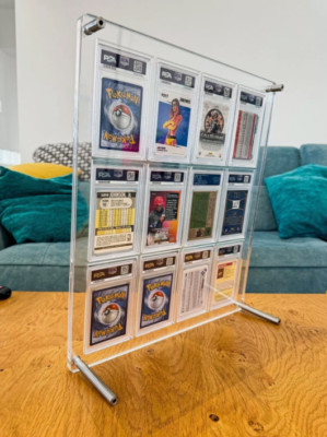 Graded Trading Card Display Case 12 Acrylic Sport Baseball PSA Slabs ...