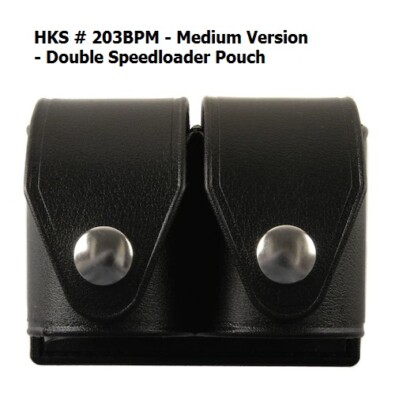 HKS Dual Revolver Speedloader Carrier Pouch - # HKS-203BPM 203 Medium ...