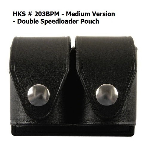 HKS Dual Revolver Speedloader Carrier Pouch - # HKS-203BPM 203 Medium ...