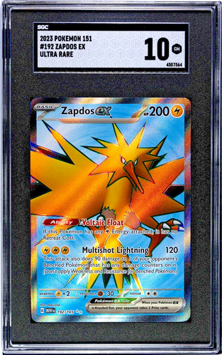 ZAPDOS EX Full Art Pokémon 151 #192 Ultra Rare SGC 10 GM graded | eBay