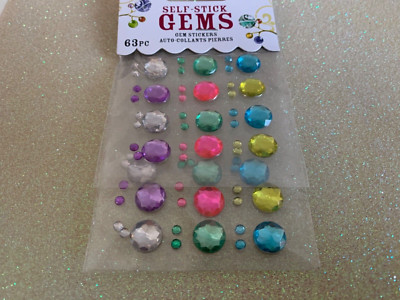 SELF-STICK 3D GEMS MULTI-COLOR GEMS, MULTI-SIZE GEMS 63pcs | eBay