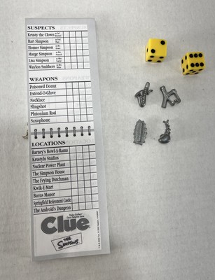 The Simpsons CLUE Board Game Replacement Detective Notebook Pad/4 ...