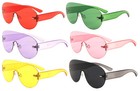 ASPEN RIMLESS OVERSIZED SHIELD MONO LENS FUTURISTIC SUNGLASSES GOGGLES ...